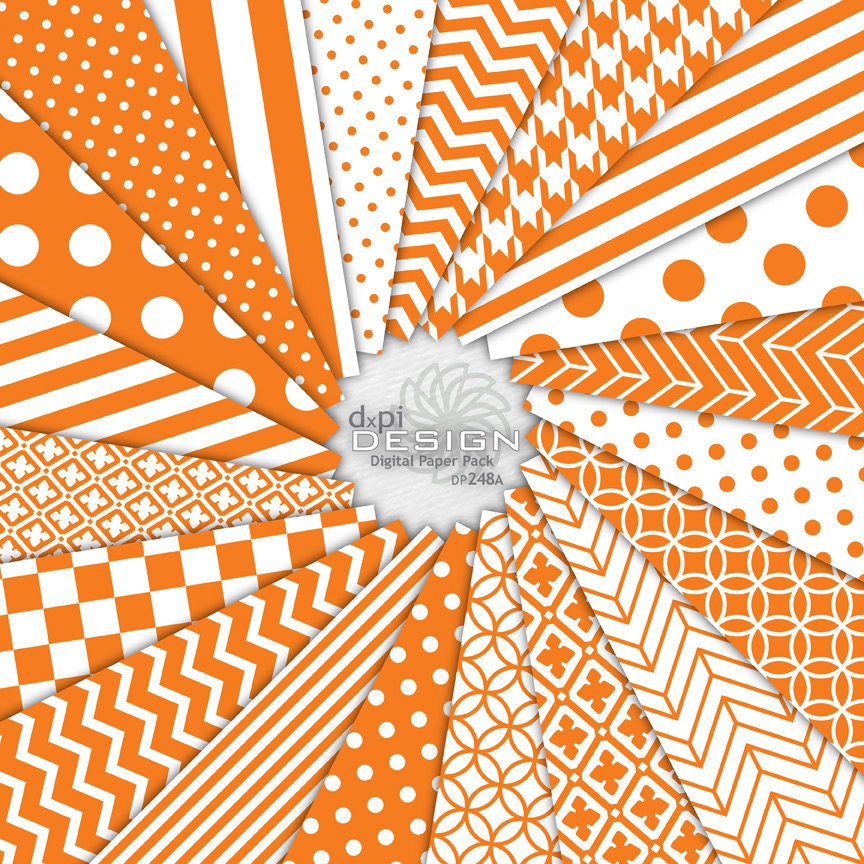 ORANGE Digital Paper and Printable Background Patterns