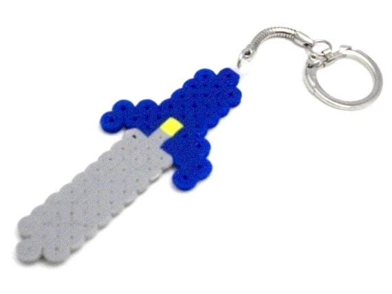 Items similar to Legend of Zelda MASTER SWORD 8 Bit Keychain on Etsy