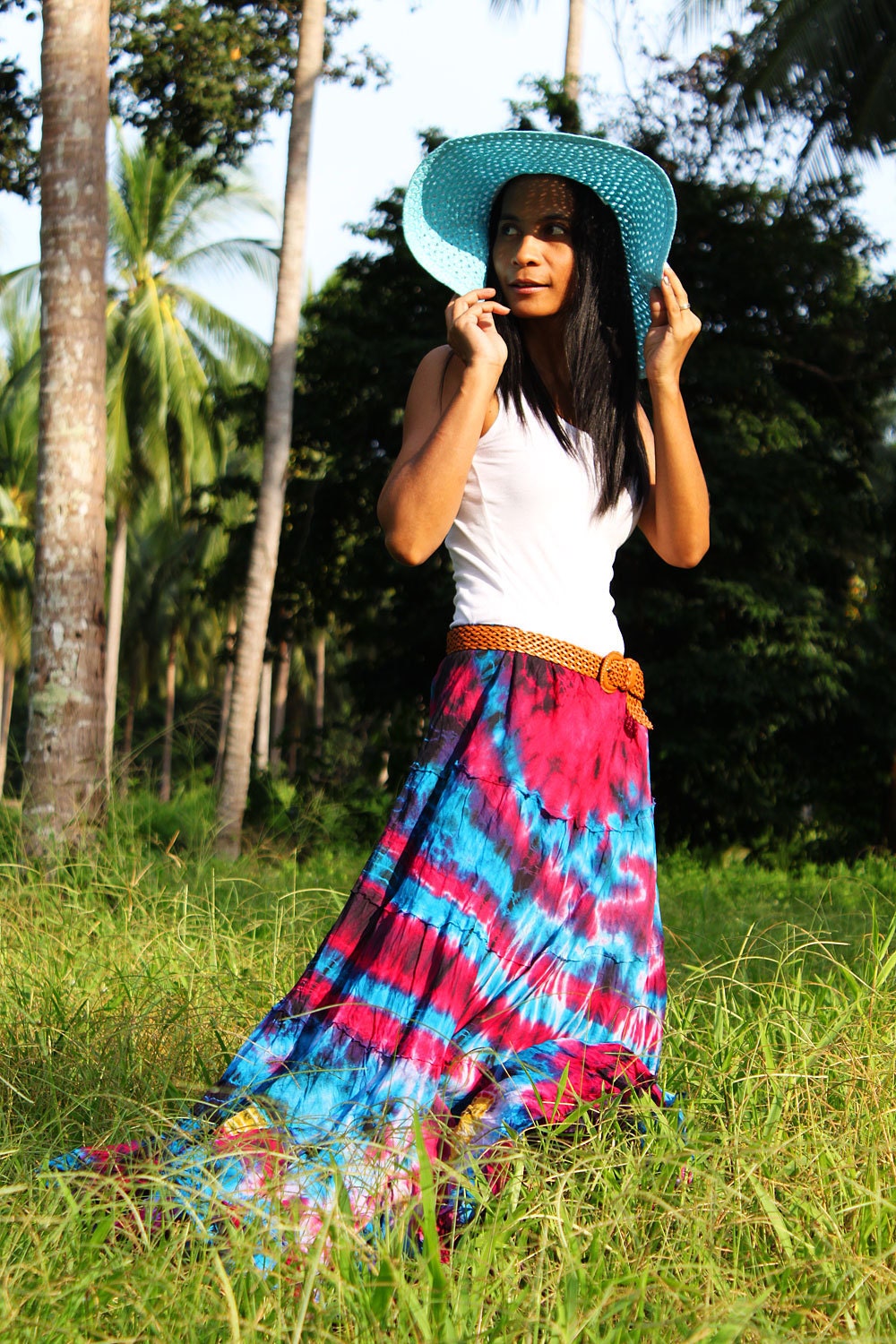 Bohemian Maxi Skirt Hippie Tie Dye Long Skirt Bohemian Maxi Skirt Hippie Tie Dye Long Skirt