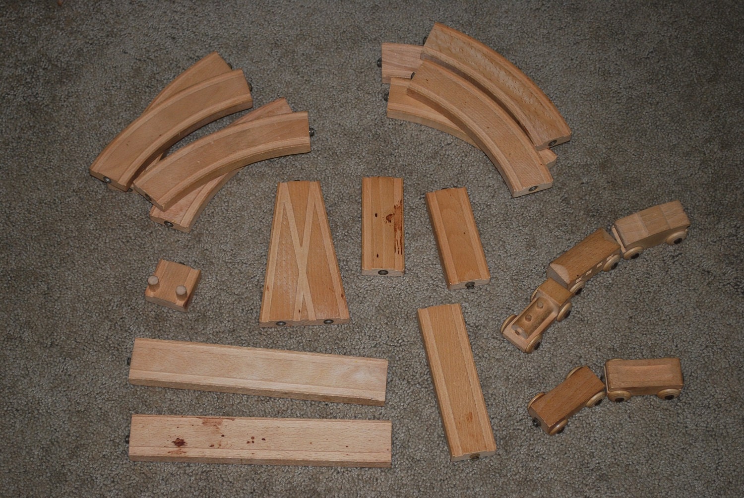 Vintage 1950's Jack Built Toy Wood Snap Train Set 20pcs
