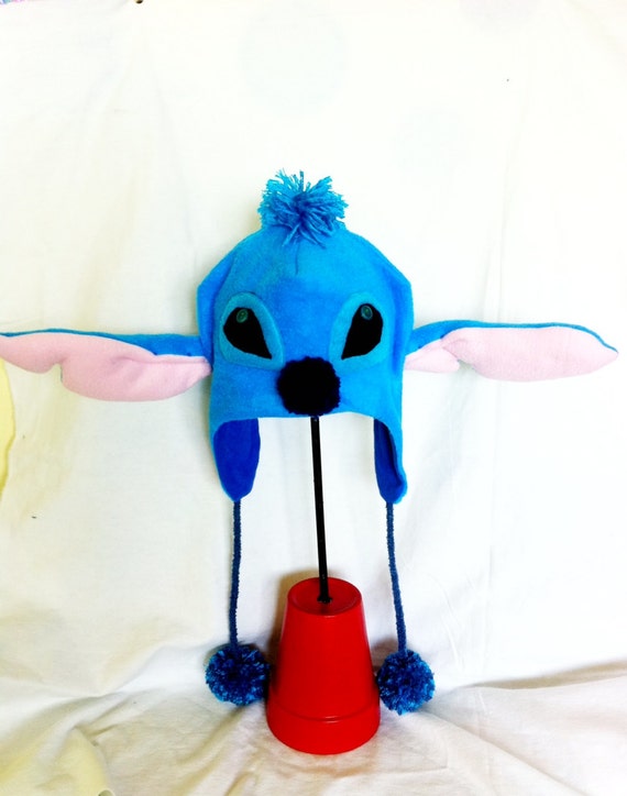 Items similar to Stitch Inspired Fleece Ear Flap Hat on Etsy