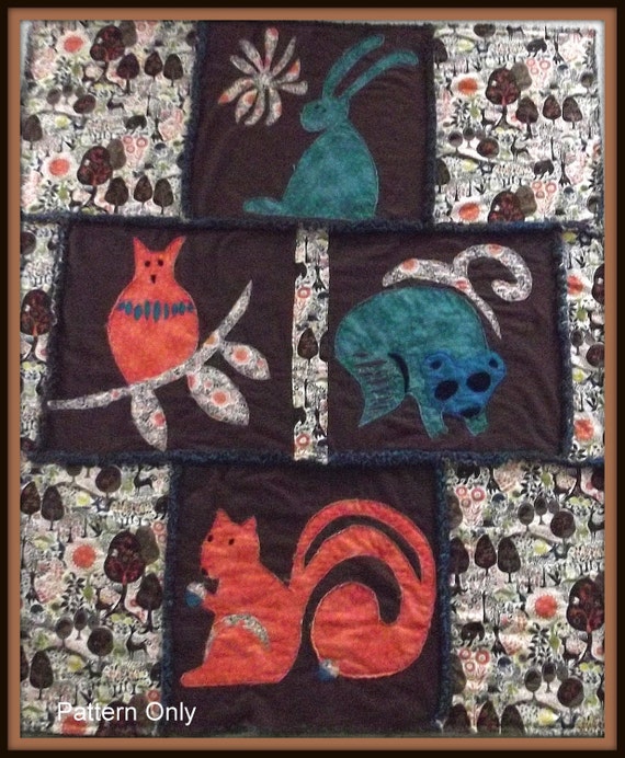 Woodland Forest Animal Quilt Pattern Owl