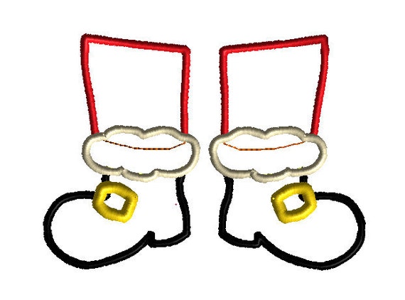Christmas Santa Feet Embroidery Design Machine Applique