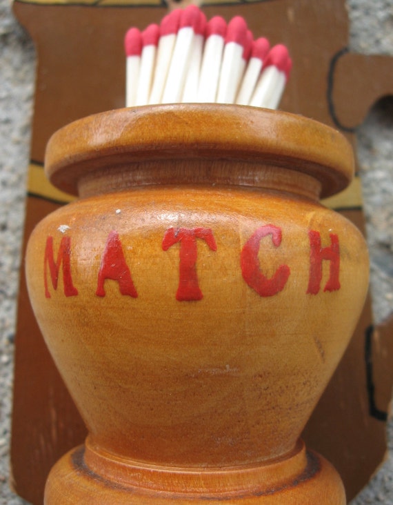 Items similar to Vintage Cat Match Holder on Etsy