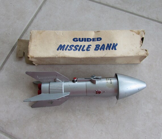 1950's Guided Missile Bank rocket ship toy by mikestreasurez