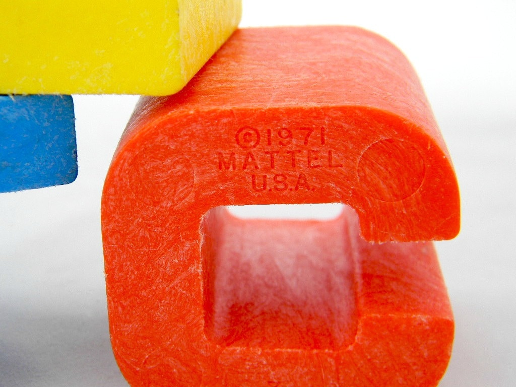 vintage Mattel blocks Tuff Stuff alphabet