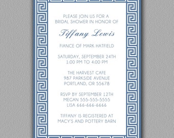 Popular items for greek key invitation on Etsy