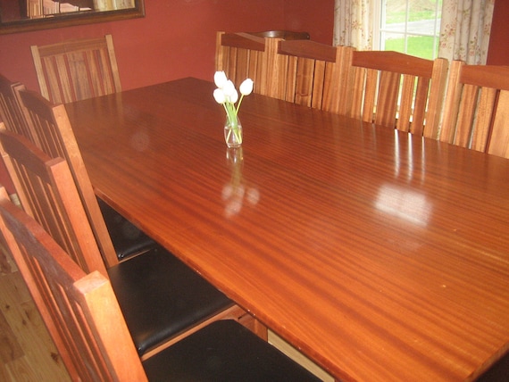 Custom mahogany dining table and chair set by CrowsNestCarpentry