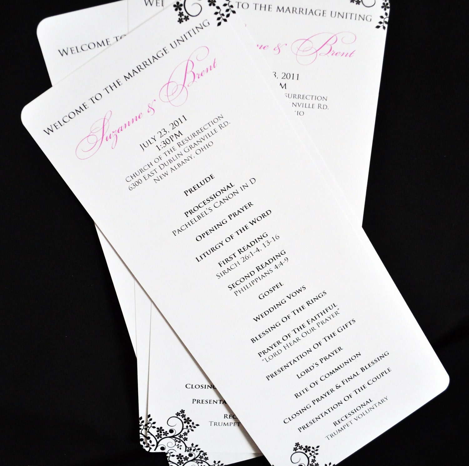 Skinny Wedding Programs – OnePaperHeart – Stationary & Invitations