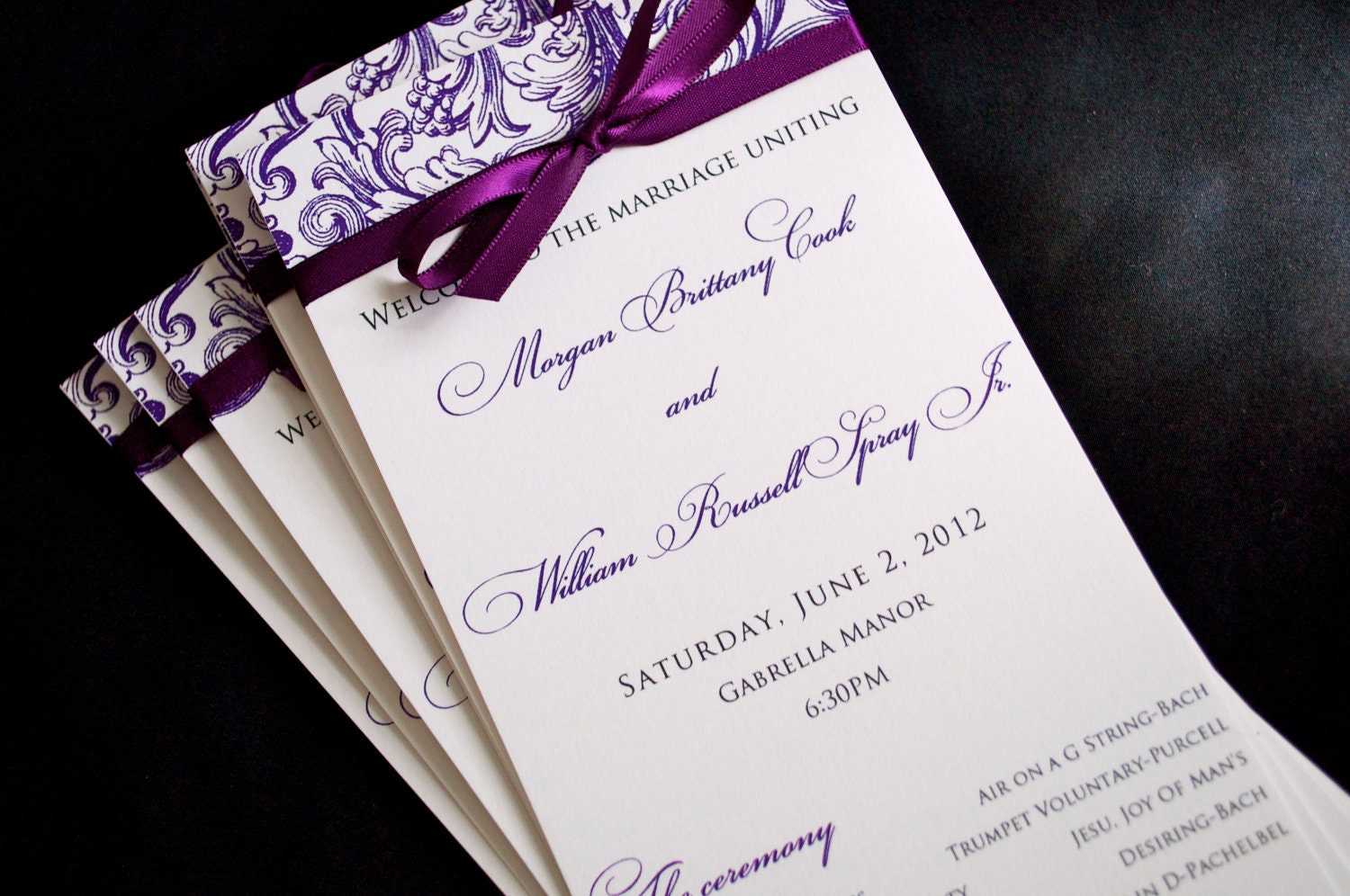 Skinny Wedding Programs – OnePaperHeart – Stationary & Invitations