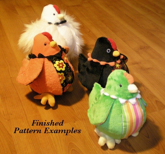 Plush Chicken Toy Pattern by FluffEngine on Etsy
