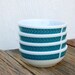 1950's Vintage Pyrex Teal Blue Leaf Stripe Autumn Bands