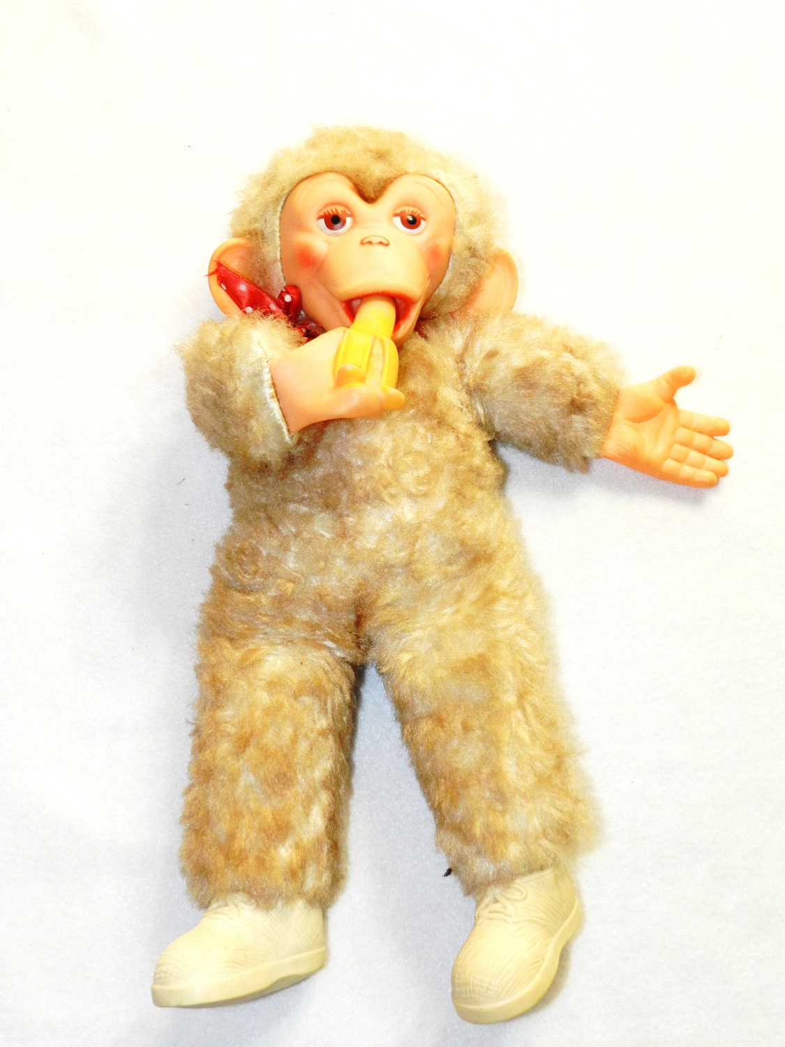 Vintage Monkey Doll Rubber Face Ears and by FerryTaleTreasures