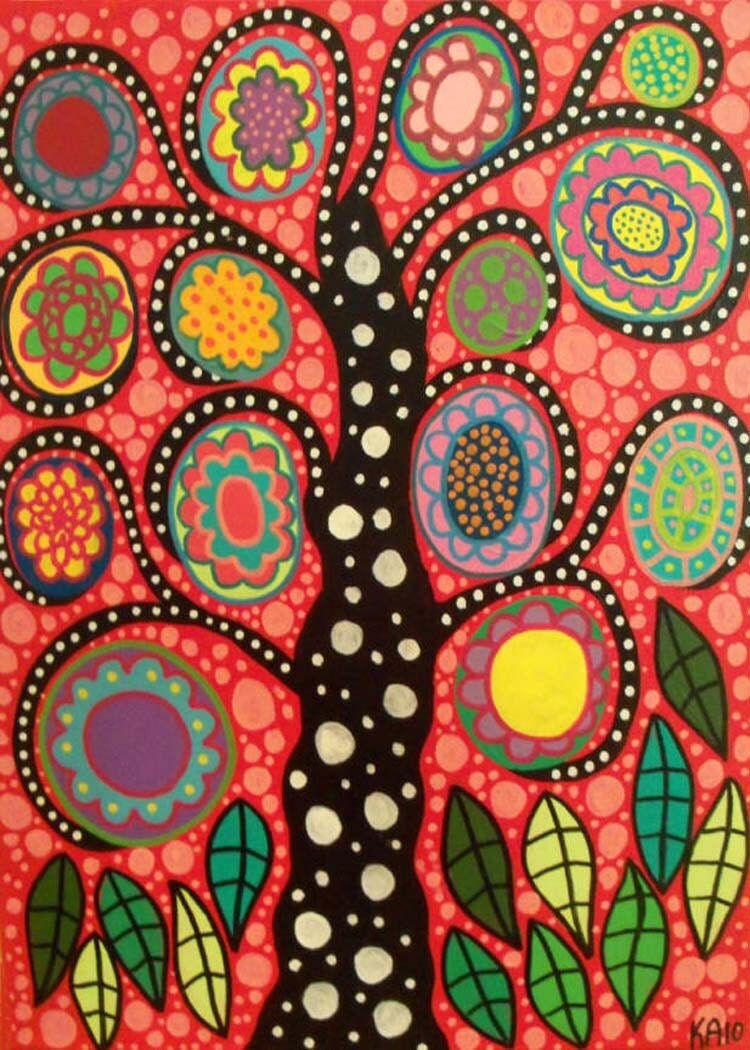 Kerri Ambrosino Art PRINT Mexican Folk Art Hot Pepper Flower