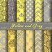 Yellow and Gray Digital Paper Printable Digital Downloads