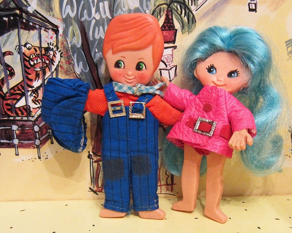 Five Vintage FLATSY Dolls by Ideal Toy Company from the