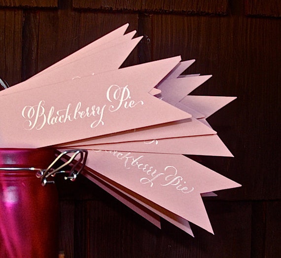 Items similar to Calligraphy Pie Flags - Hand Lettered - Handmade on Etsy
