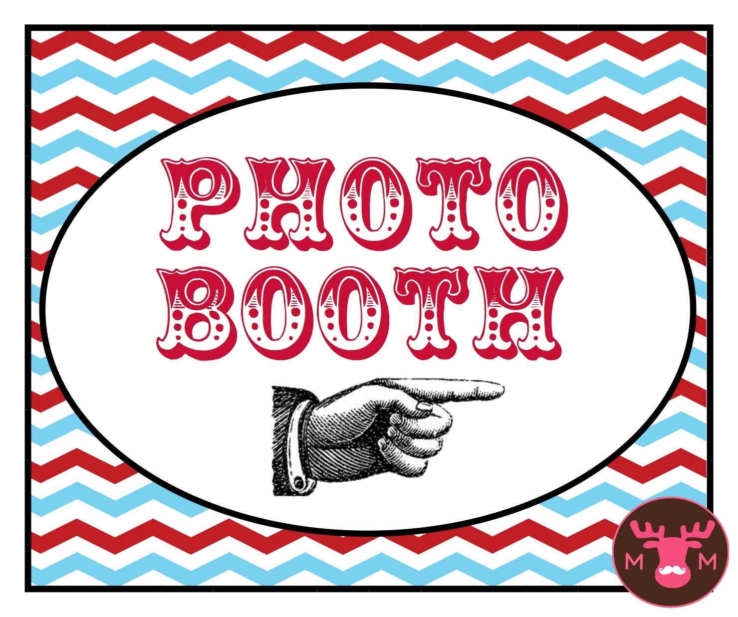 Photo Booth Props Photo Booth Sign Blue and by TheManicMoose