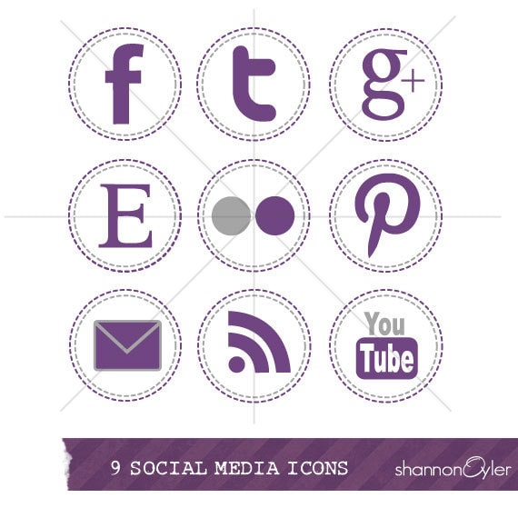 Purple Social Media Icons