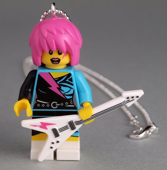 Items similar to PUNK GIRL Lego minifigure necklace on Etsy