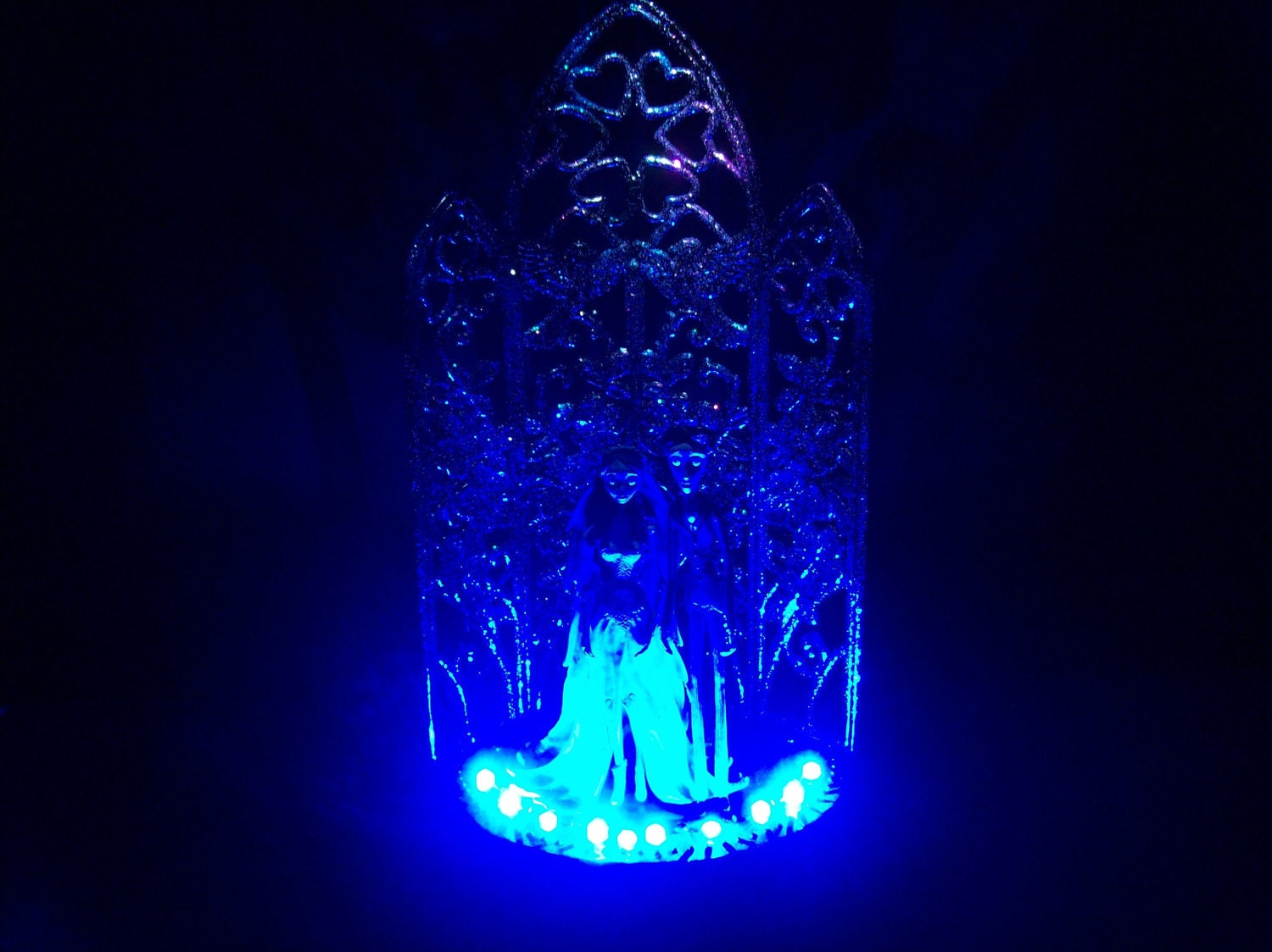 Corpse Bride & Victor Wedding Cake Topper White GOTHIC LIGHTS