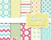 Items similar to INSTANT DOWNLOAD Spring digital paper set on Etsy