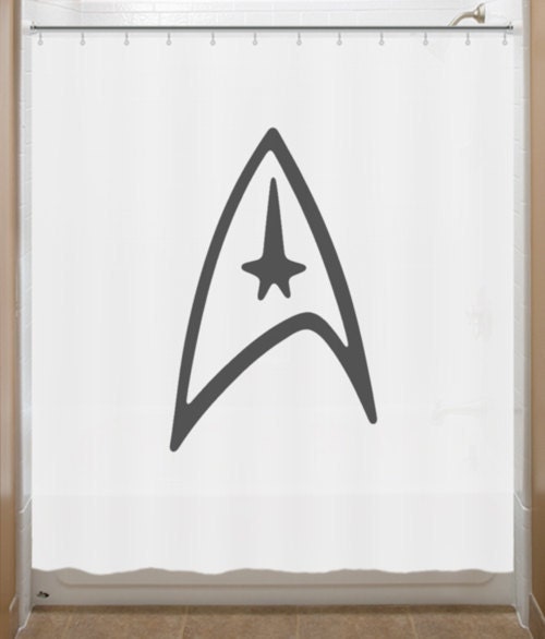 Star Trek Shower Curtain Logo Communicator bathroom decor bath