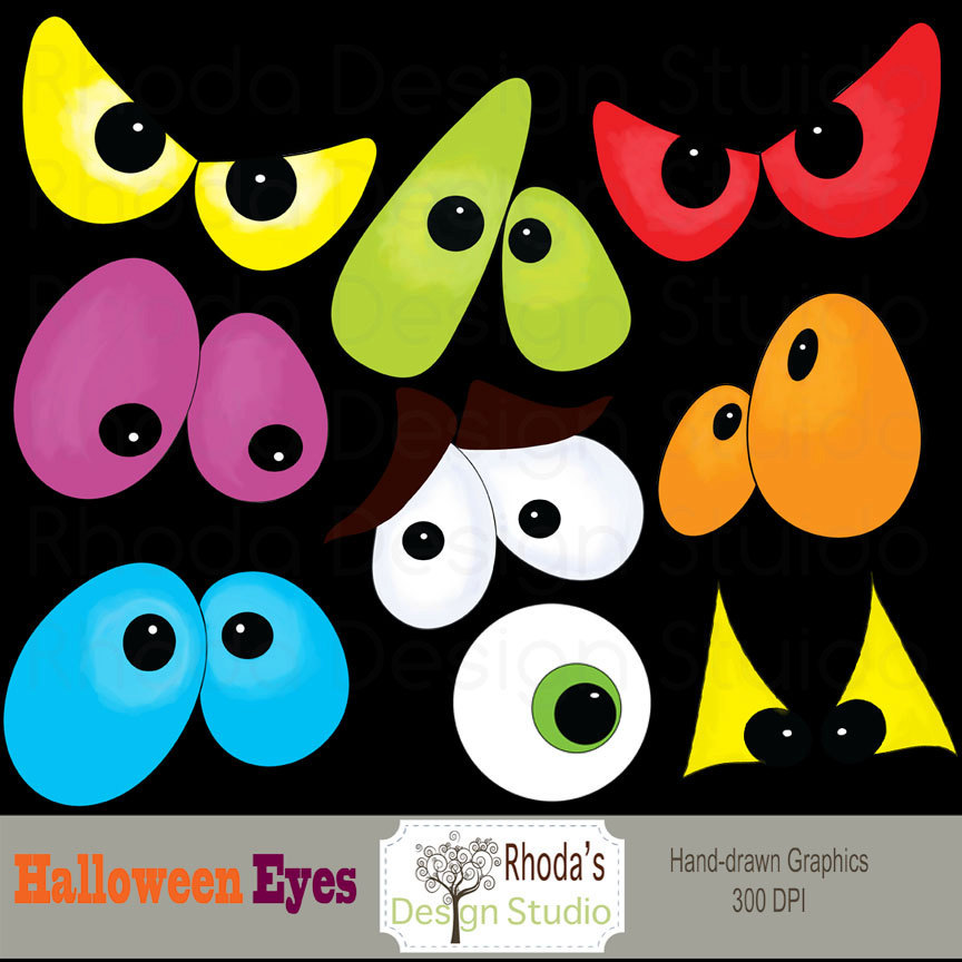 Halloween Digital Clip Art eyes images 9 graphics spooky