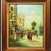 IMPRESSIONIST Mid century OIL Painting Mexican Street Scape.