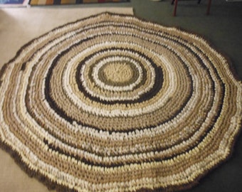 Multi-Colored Round Crochet Rag Rug-Colors of a by melmac84