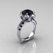 Classic 950 Platinum 3.0 Carat Black Diamond Greek by artmasters