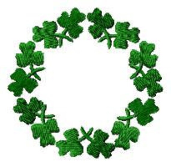 Shamrock Wreath Embroidery Design Instant Download