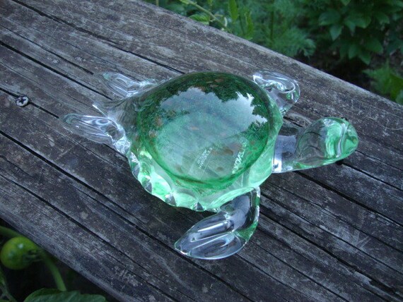 Lenox Glass Sea Turtle Paperweight by MyPalPeppy on Etsy