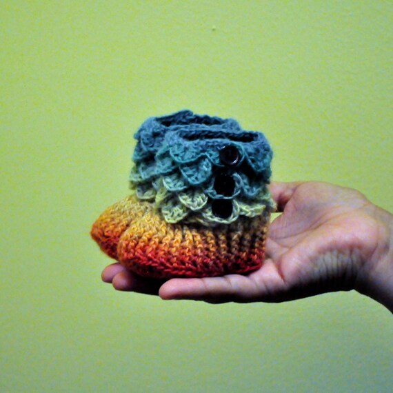 Free Crochet Crocodile Stitch Booties Pattern