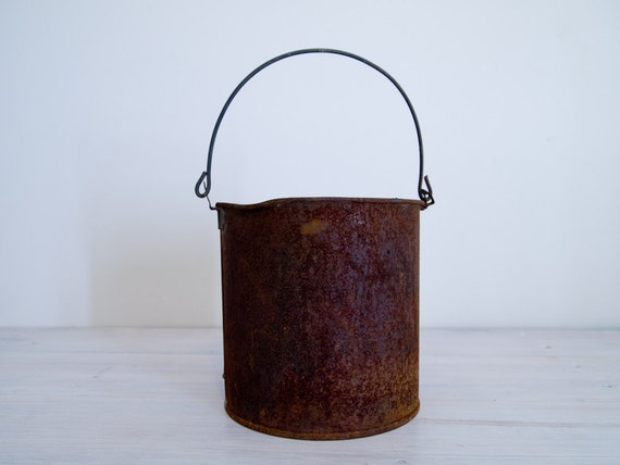 vintage rusted large billy can