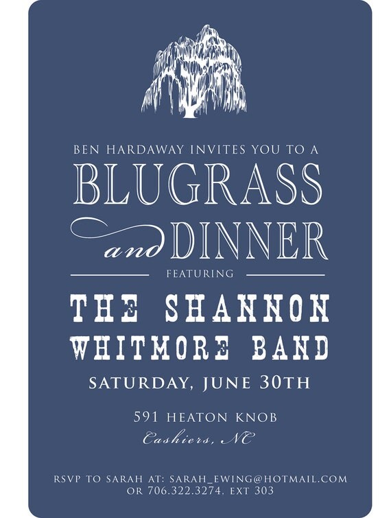 Items similar to Engagement Party- Blugrass Invitation on Etsy