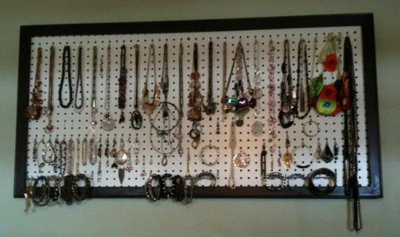 Items similar to Decorative Pegboard Jewelry Organizer on Etsy