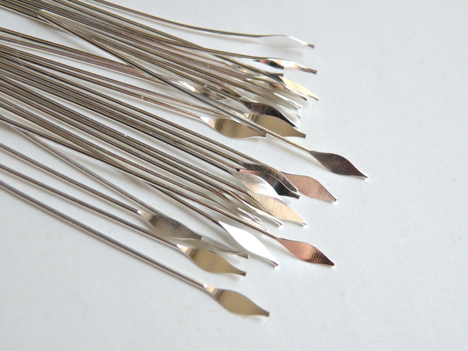 50 Head Pins with pointed spear head 2 silver plated