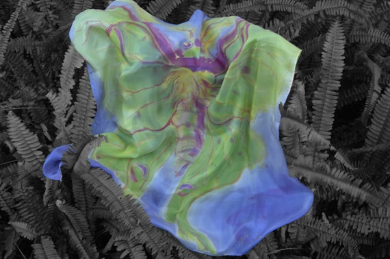 Luna Moth Handpainted Silk Scarf