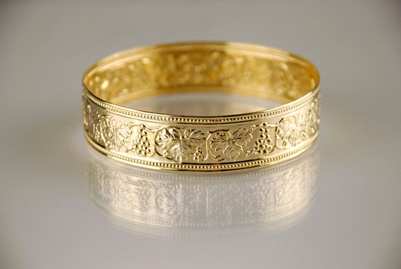Bracelet marocain en or Bracelet feuille dorée par meytalbarnoy