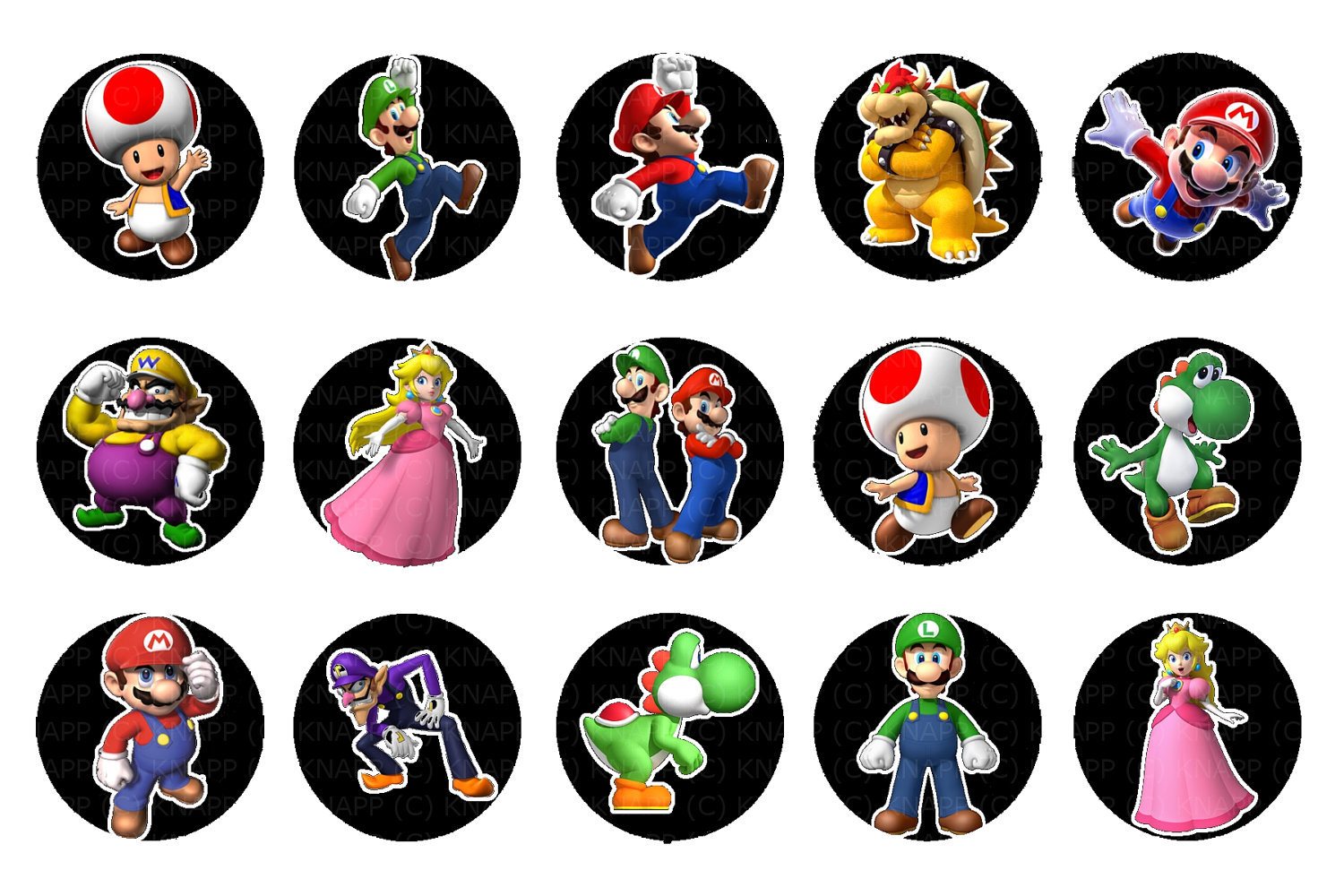 super mario bros Digital collage sheet graphics for Bottle Cap