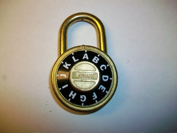 Vintage Slaymaker Combination Lock w/ Letters No Numbers