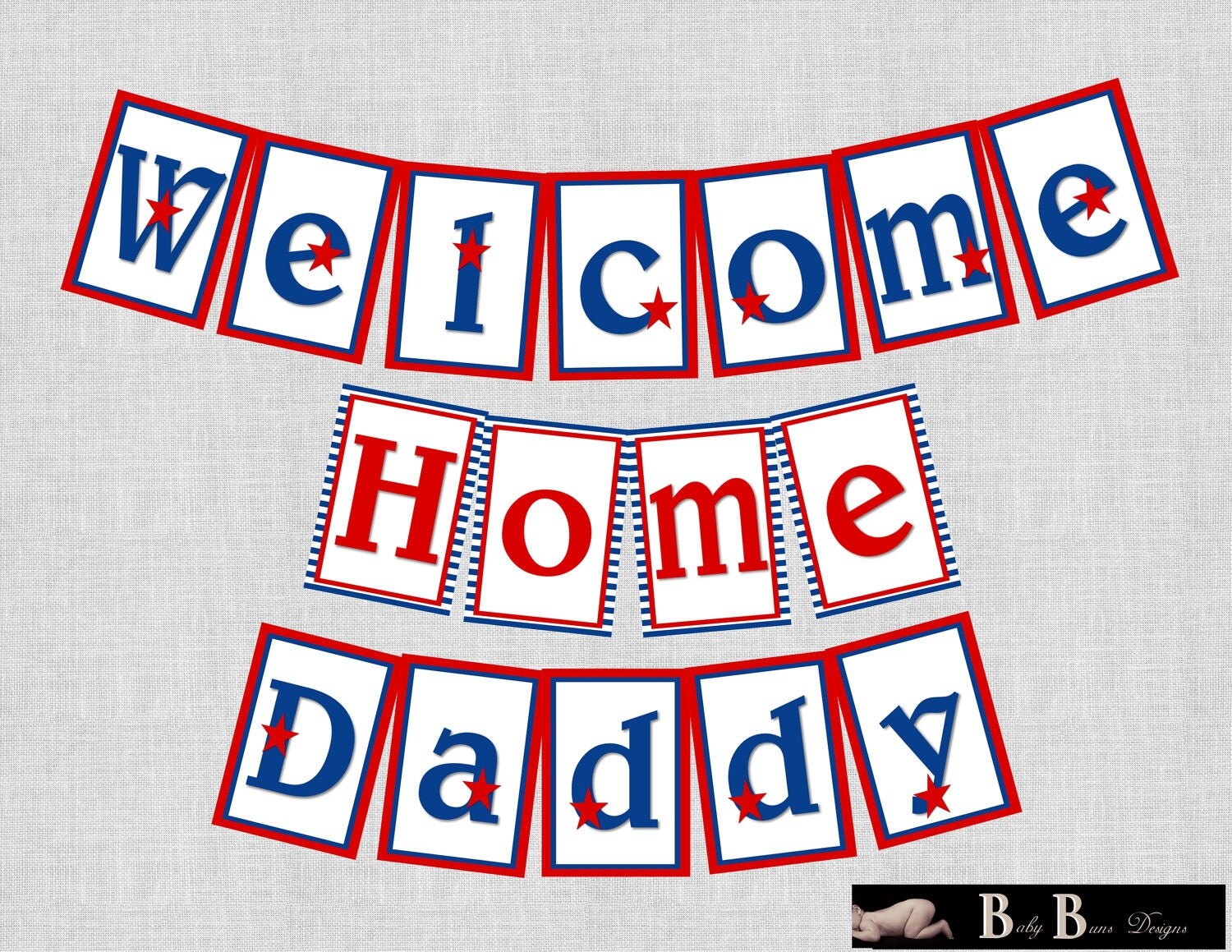 Military Patriotic Welcome Home Homecoming Banner Printable