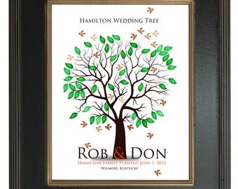 THUMBPRINT TREE winter wedding tree guest book fingerprint
