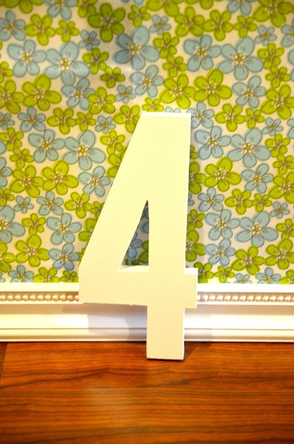 12inch wooden photography prop numbers the number 4 white