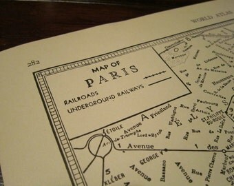 Popular items for map of paris france on Etsy