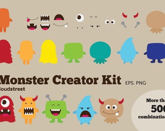 Monster Clipart Set Cute Monsters Clip Art Designs Fun