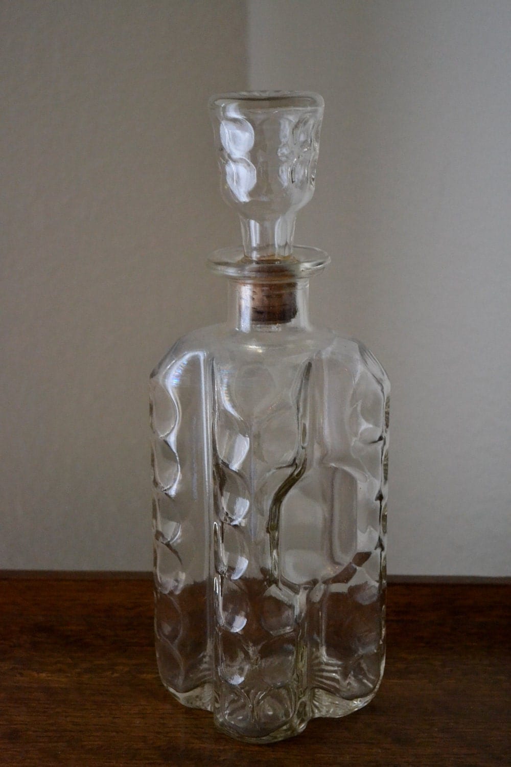 3 Vintage Glass Liquor Bottle Decanters