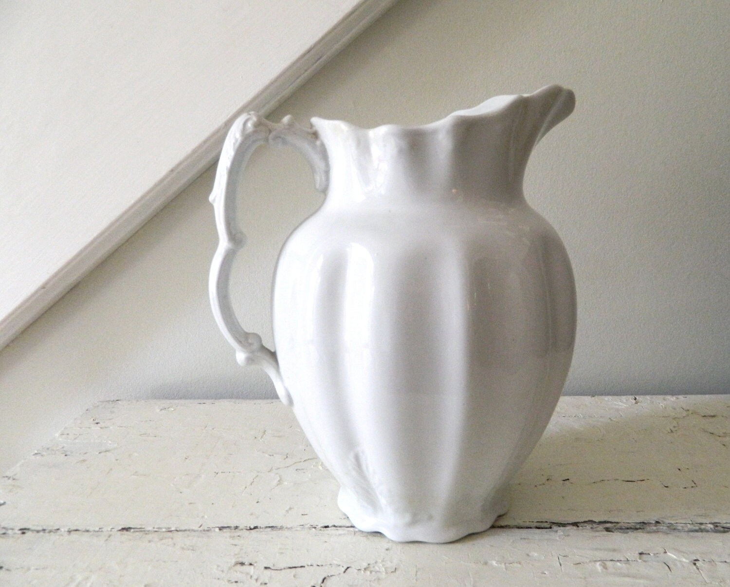 Vintage Ironstone Pitcher Large by alwaysmaybevintage on Etsy