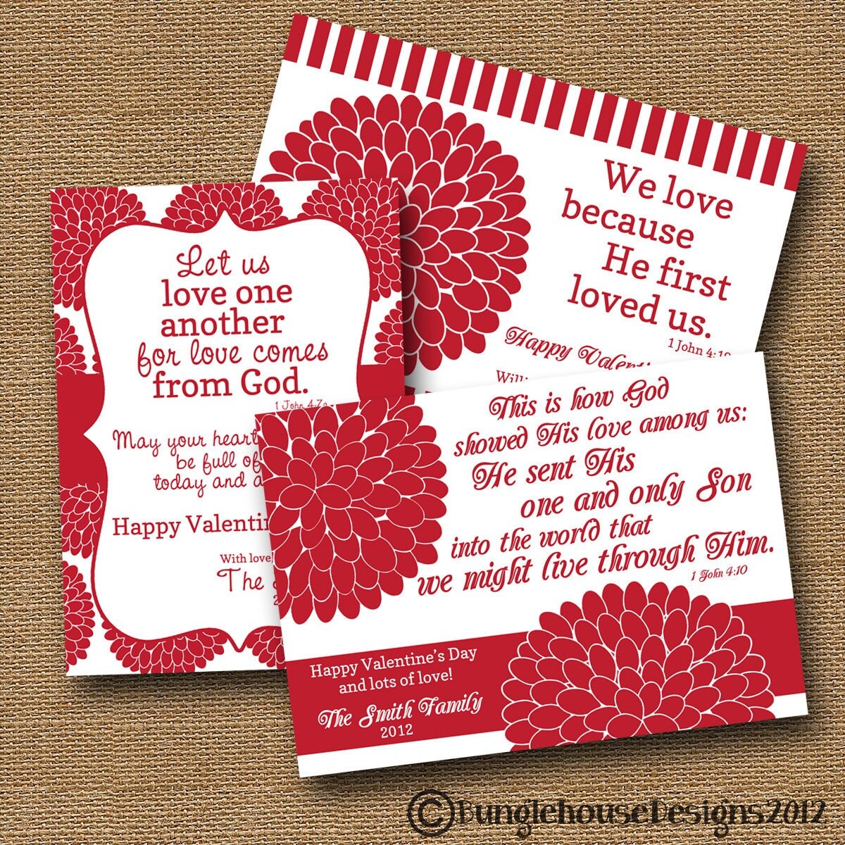 Bible Verse Valentines DIY PRINTABLE Valentine Cards Set Bible Verse Valentines DIY PRINTABLE Valentine Cards Set